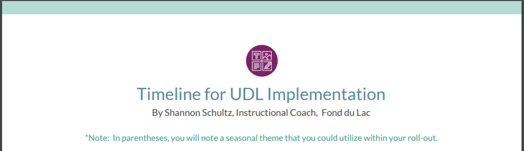 The UDL implementation cycle - INCLUDE
